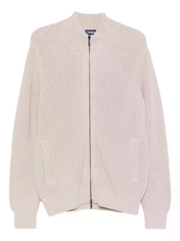 DRUMOHR Ribbed Zip-up Cardigan