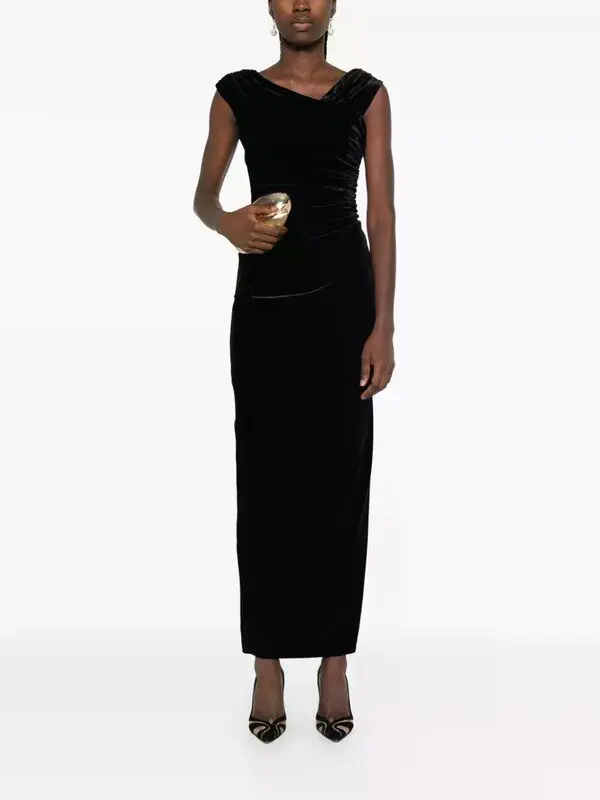 SIR. Ettore Draped Velvet Dress