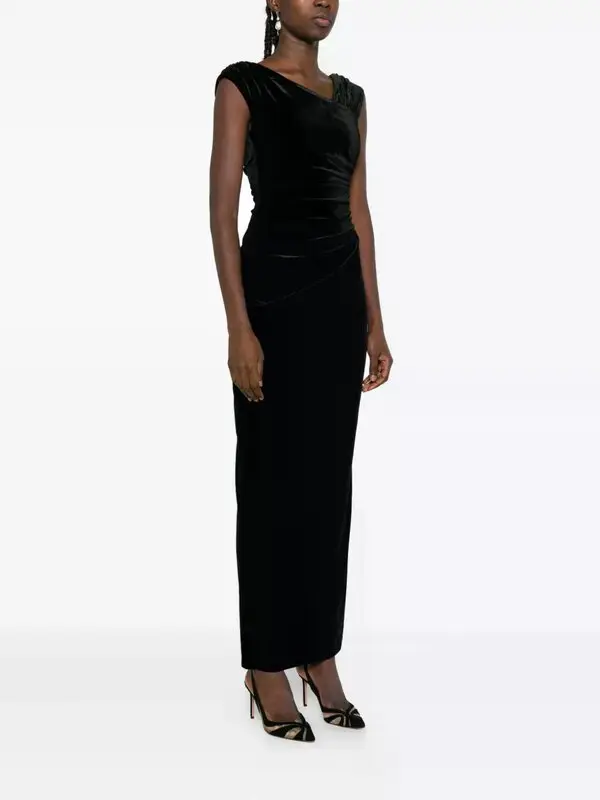 SIR. Ettore Draped Velvet Dress
