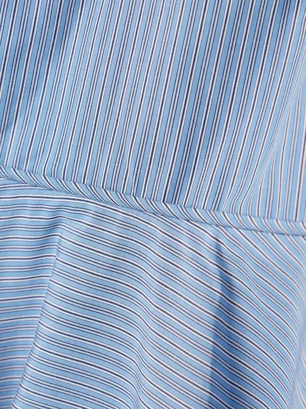 Co Basque Striped Cotton-poplin Midi Dress