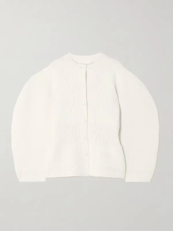 DESTREE Adrian Ribbed Cable-knit Wool Cardigan