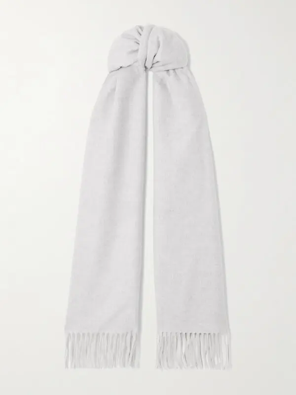 Brunello Cucinelli Fringed Cashmere Scarf - Gray