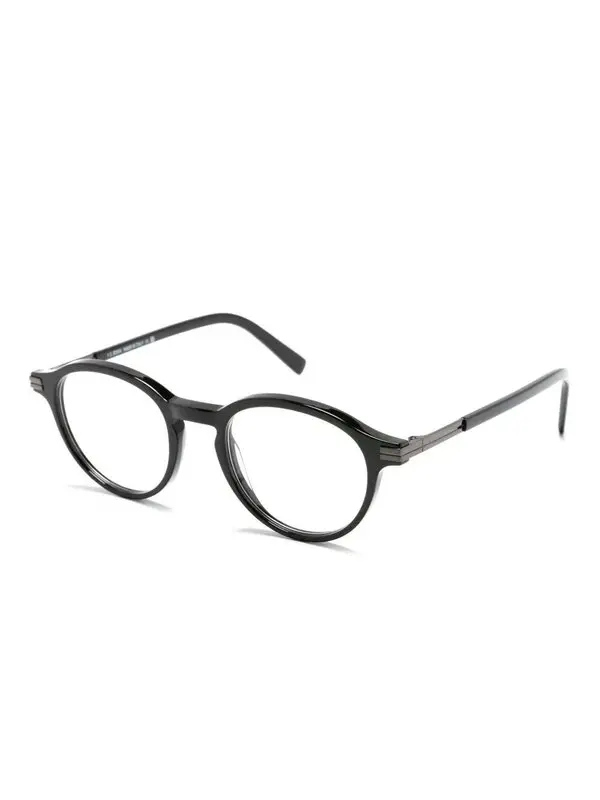 Zegna Logo-print Round-frame Glasses