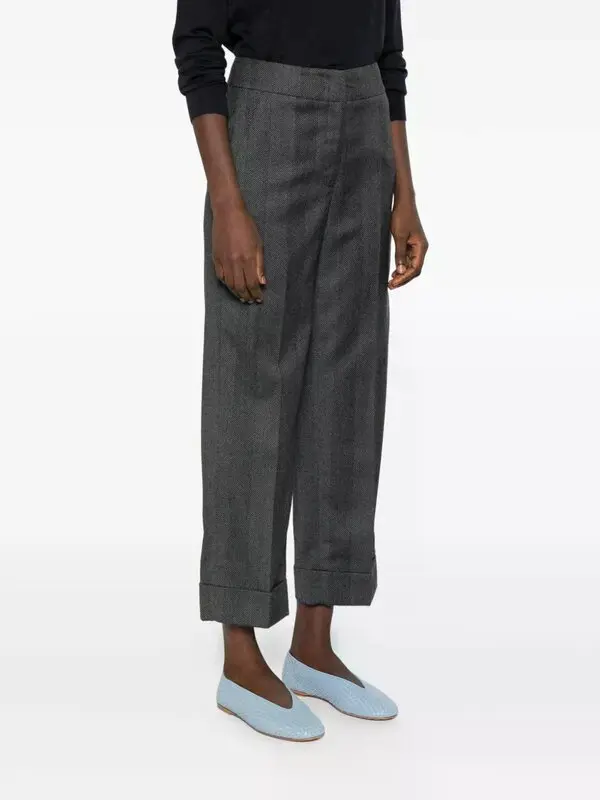 Peserico Herringbone Cuffed Trousers