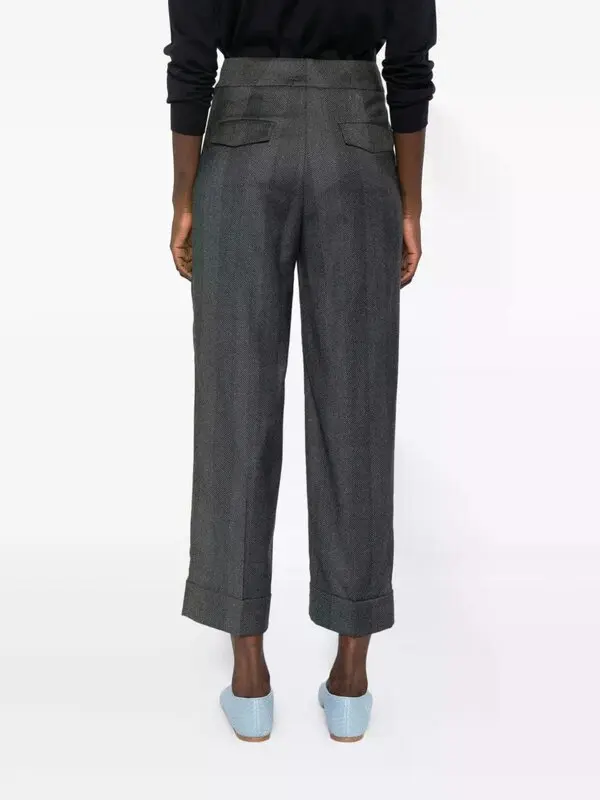 Peserico Herringbone Cuffed Trousers