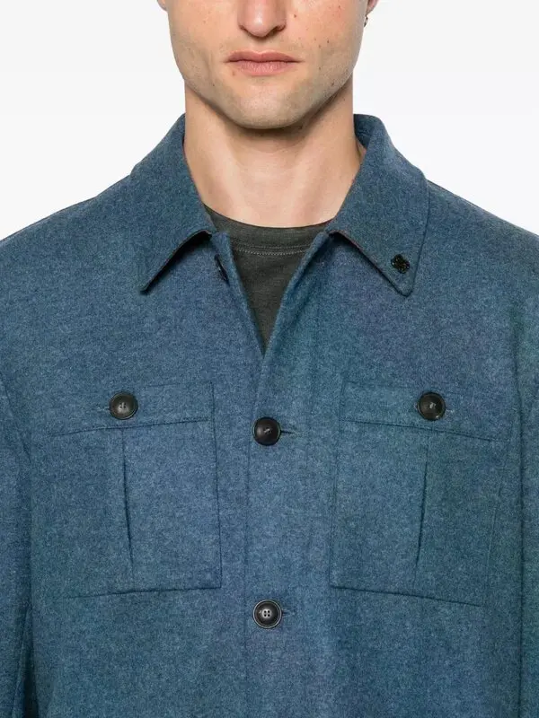 GRAN SASSO Button-fastening Patch-pocket Jacket - Blue