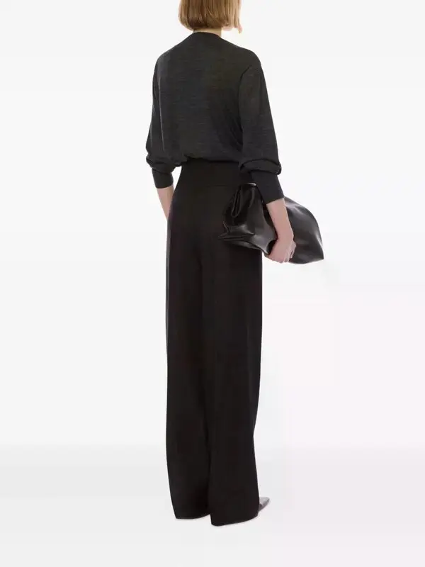 Alberta Ferretti Virgin Wool Knitted Top With Floral Appliqu