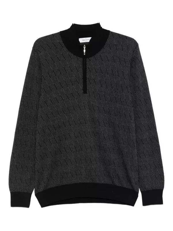 GRAN SASSO Virgin Wool Half-zip Sweatshirt