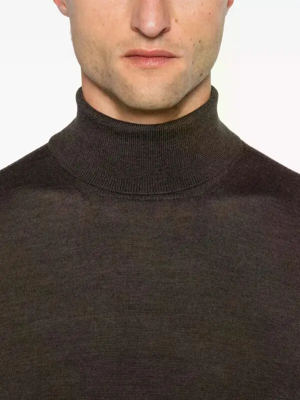 GRAN SASSO Turtleneck Top - Brown