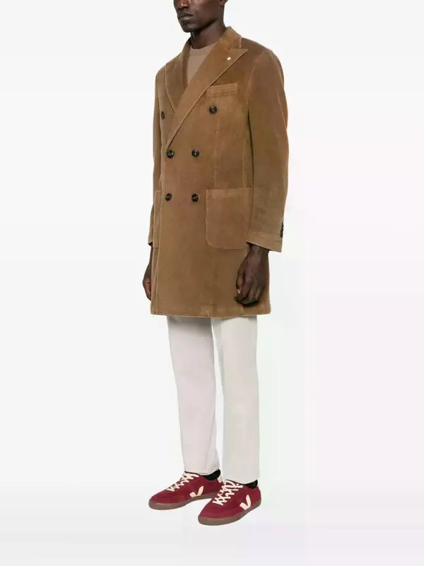 L.B.M. 1911 Double-breasted Patch-pocket Coat - Brown