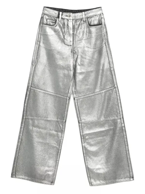 Patrizia Pepe Panelled Metallic Trousers
