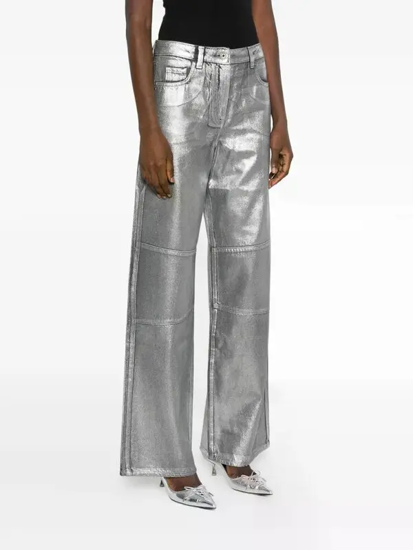 Patrizia Pepe Panelled Metallic Trousers