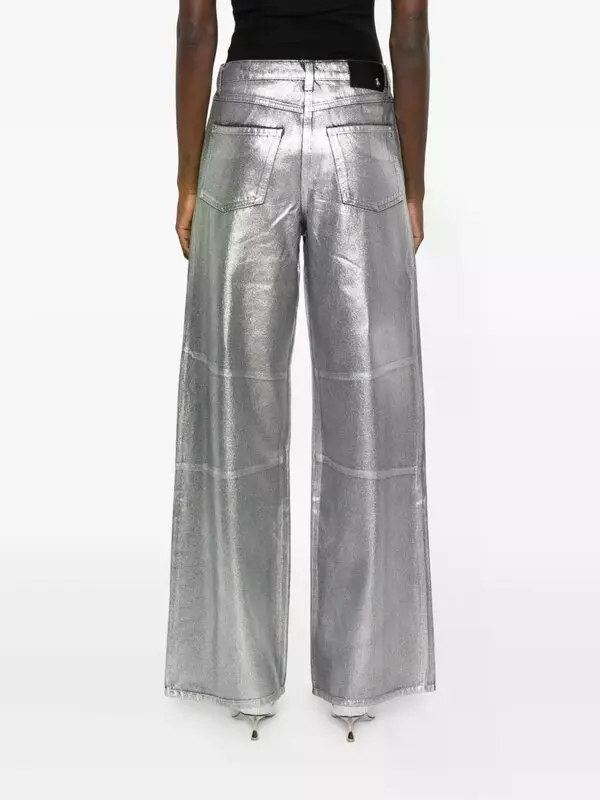 Patrizia Pepe Panelled Metallic Trousers