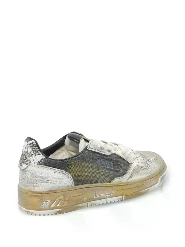 AUTRY Snakeskin-paneled Leather Sneakers