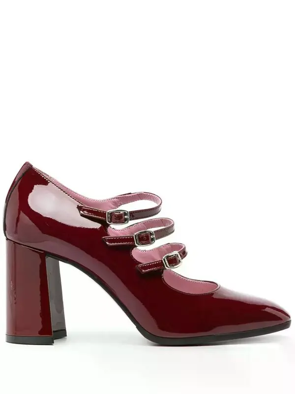 CAREL Keel 85mm Leather Pumps - Red
