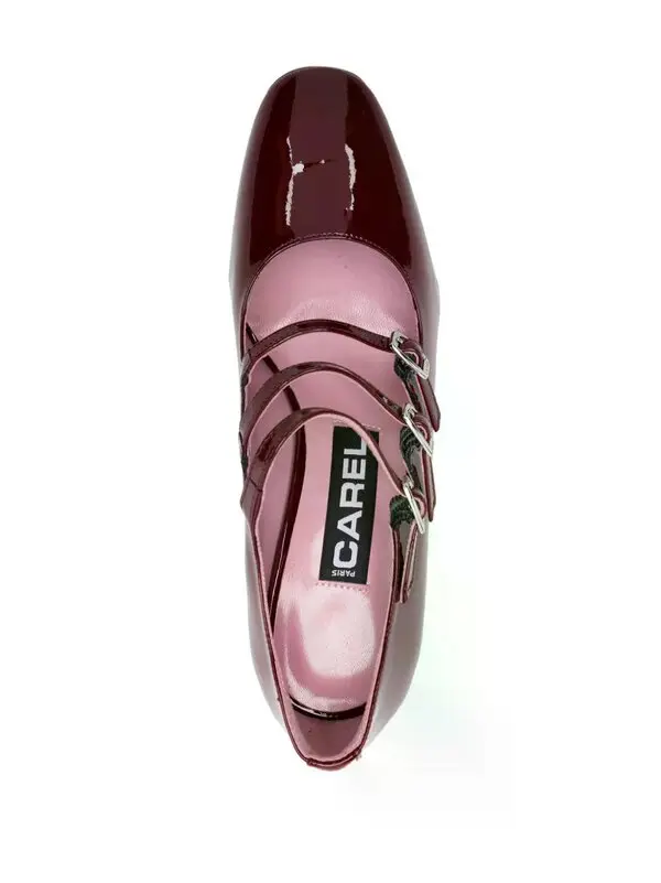 CAREL Keel 85mm Leather Pumps - Red