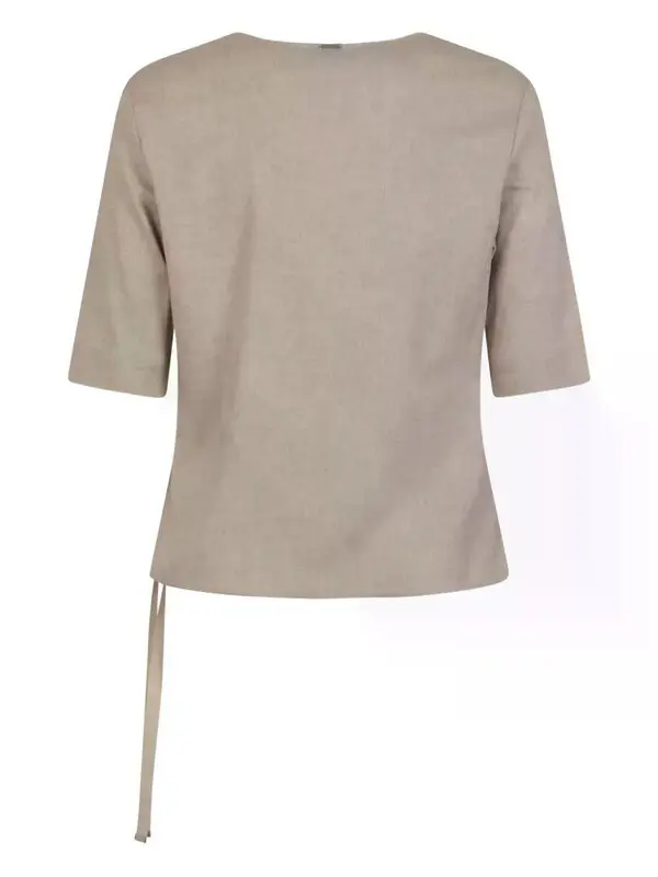 Herno Woven Top With Side-tie Detail