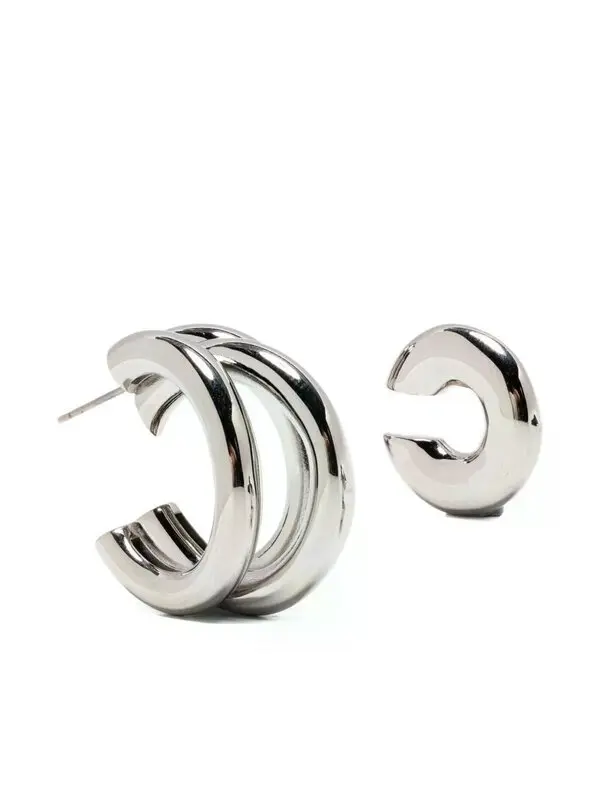 Rabanne Layered Earrings And Cuff Set - Silver