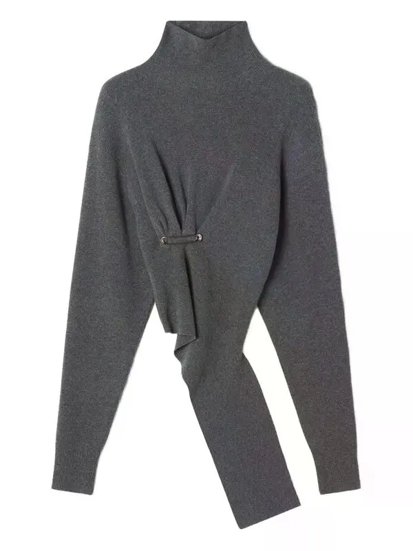 LANVIN Asymmetric Safety Pin Detail Sweater