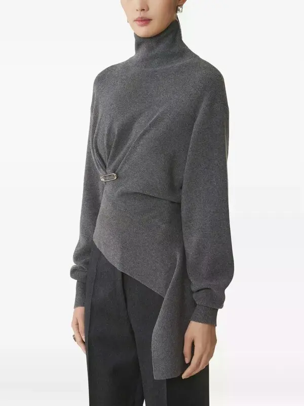 LANVIN Asymmetric Safety Pin Detail Sweater