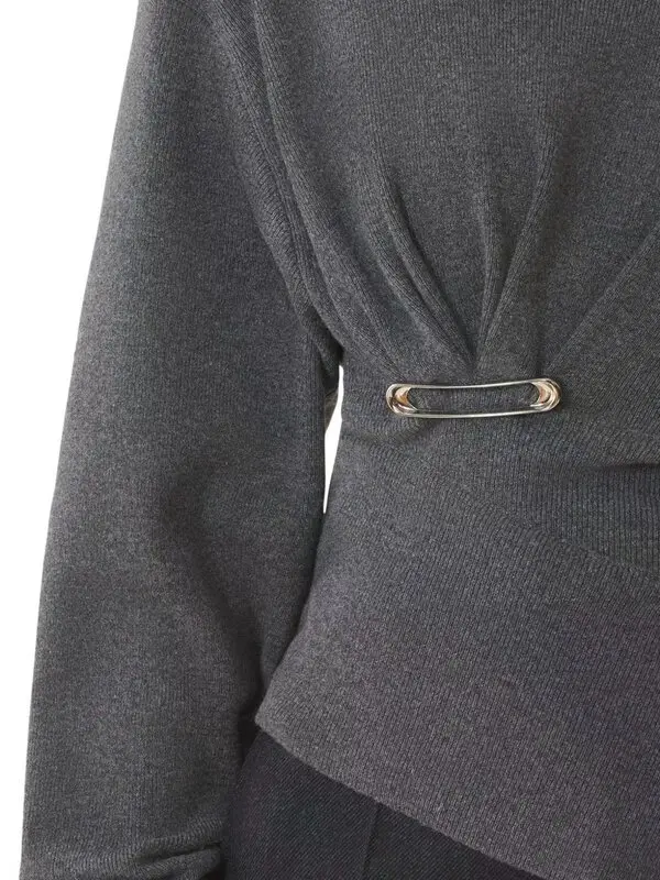 LANVIN Asymmetric Safety Pin Detail Sweater