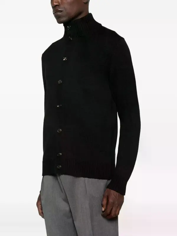 ZANONE High-neck Button-fastening Cardigan - Black