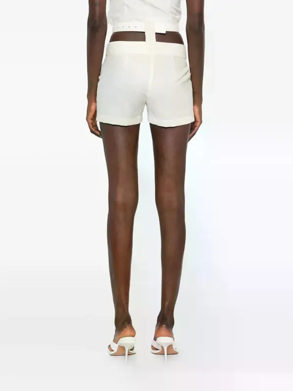 VESTIAIRE D'UN OISEAU LIBRE Belted Wool Shorts