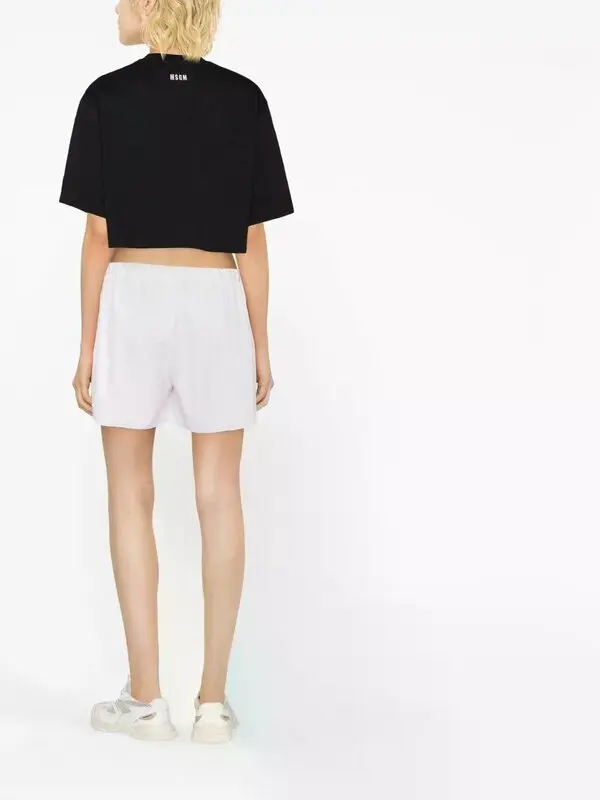 MSGM Graphic-print Cropped T-shirt