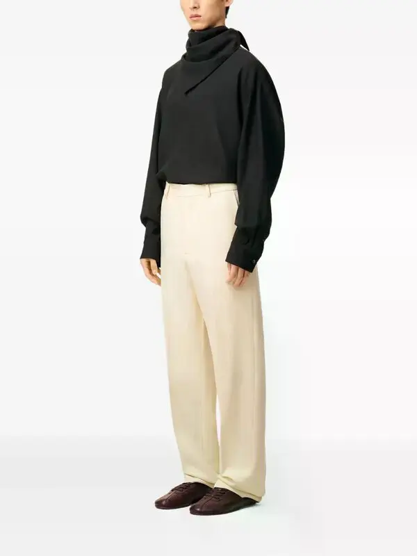 AMI Paris Wool Wide-leg Trousers