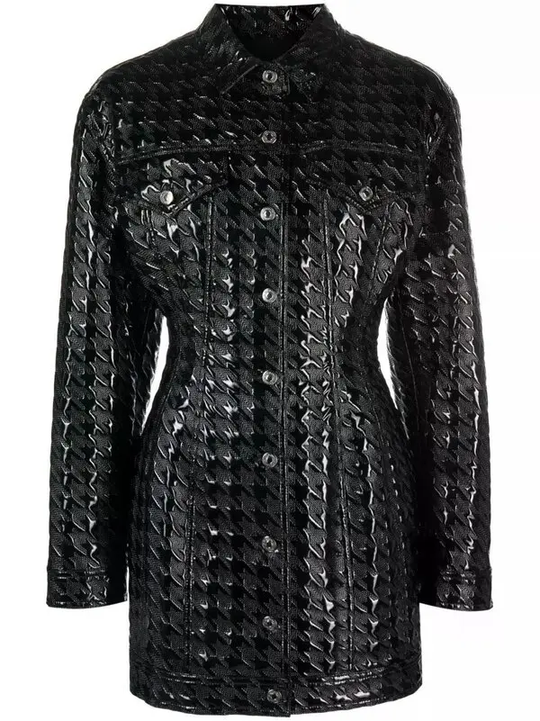 MSGM Embossed Faux Leather Shirt Jacket