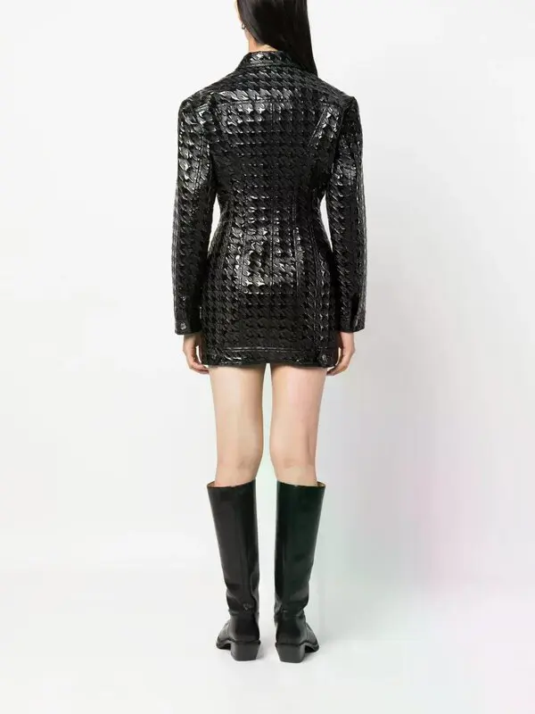 MSGM Embossed Faux Leather Shirt Jacket