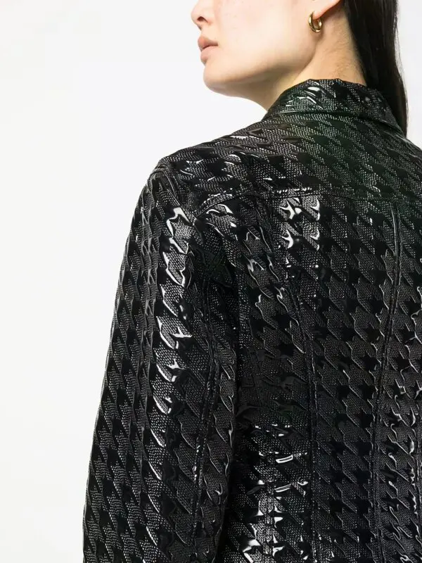 MSGM Embossed Faux Leather Shirt Jacket