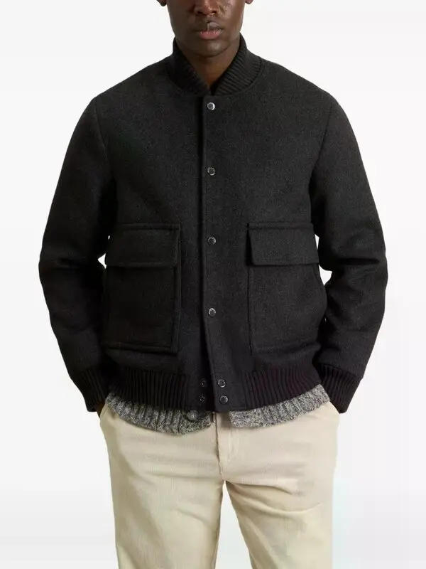 Woolrich Wool Twill Pocket Bomber - Grey
