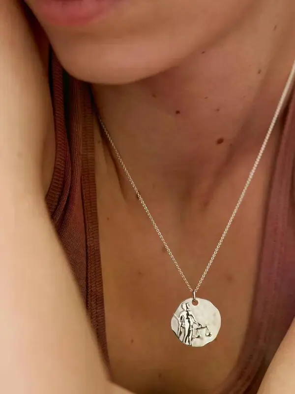 Monica Vinader Libra Zodiac Pendant Necklace - Silver