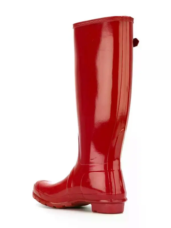 Hunter Knee-high Boots With Buckle Detail - Red