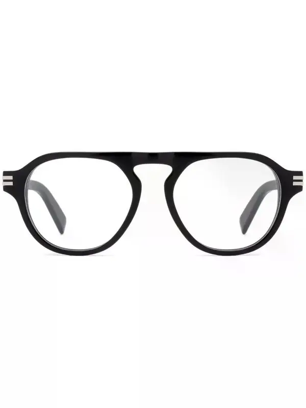 Zegna Pilot-frame Glasses - Black