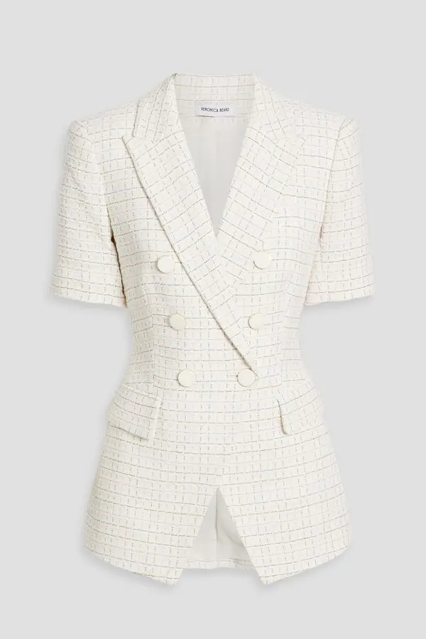 Veronica Beard Atwood Double-breasted Cotton-tweed Jacket