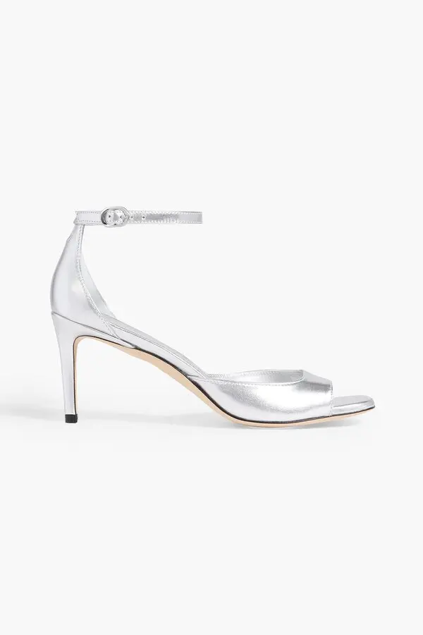 STUART WEITZMAN Metallic Leather Sandals - Silver