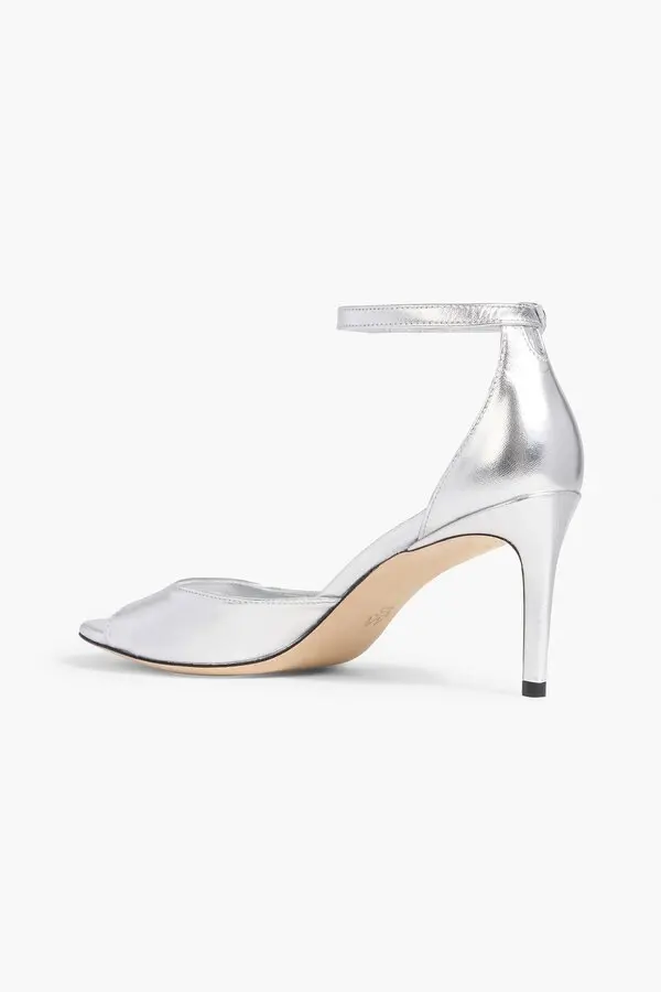 STUART WEITZMAN Metallic Leather Sandals - Silver