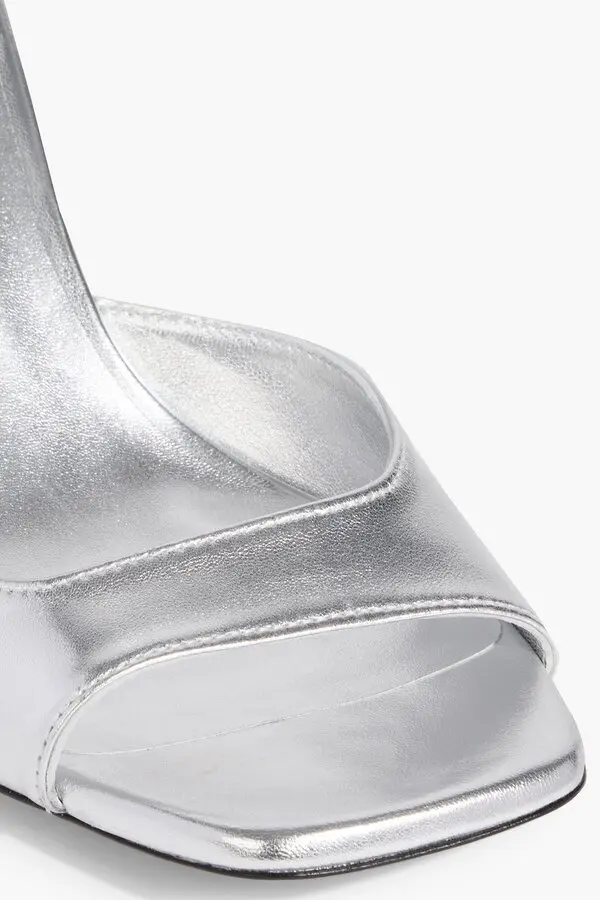 STUART WEITZMAN Metallic Leather Sandals - Silver