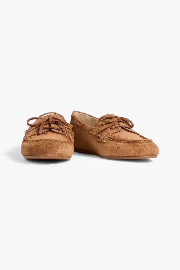 STUART WEITZMAN Tinsley Suede Loafers - Camel