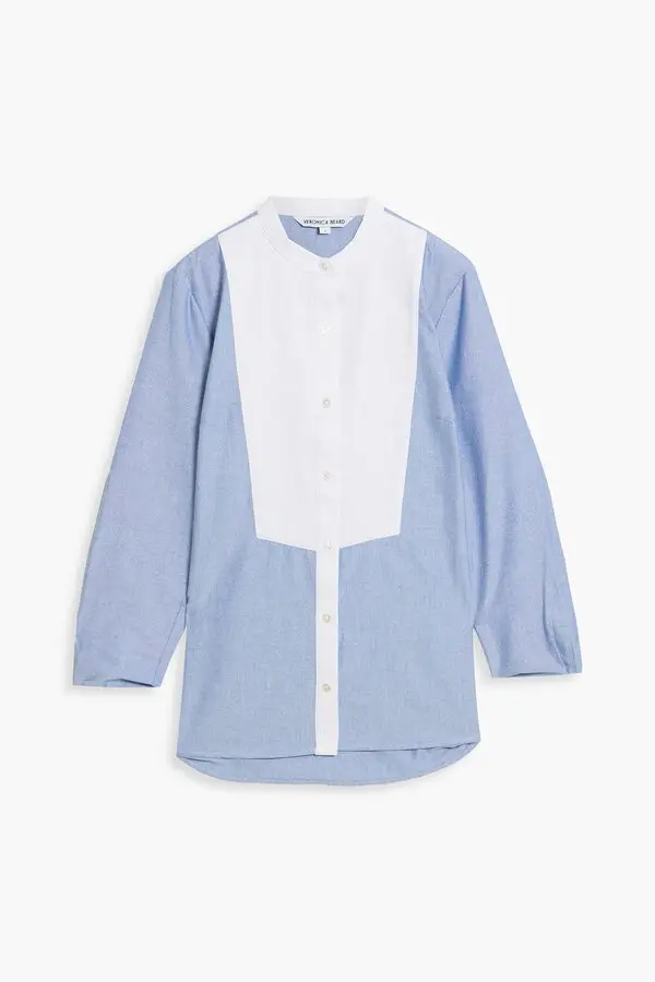 Veronica Beard Naya Cotton Oxford And Piqué Shirt