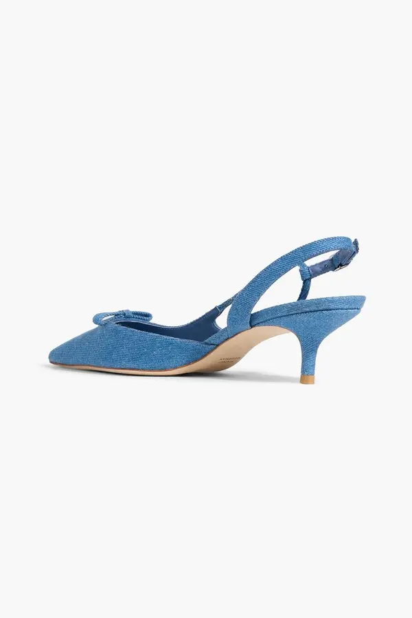 STUART WEITZMAN Tully 50 Denim Slingback Pumps