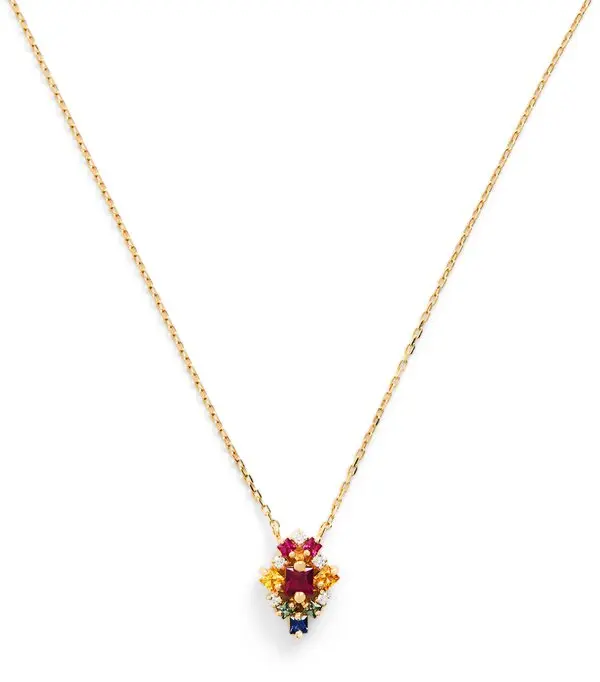 SUZANNE KALAN Yellow Diamond And Sapphire Necklace - Gold