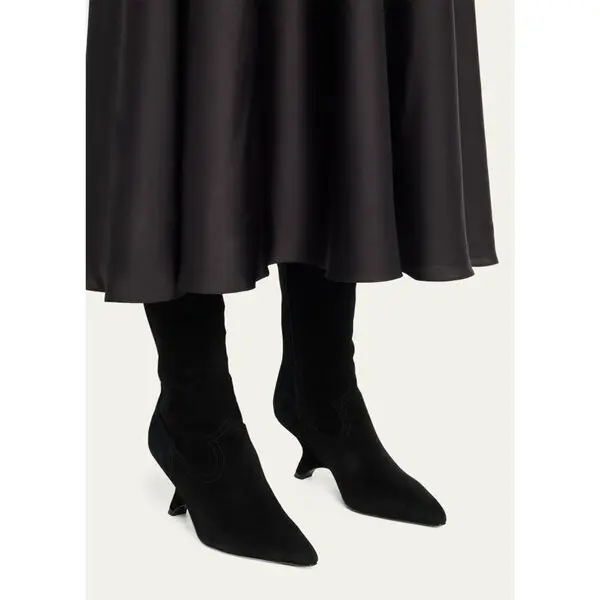 Simkhai Shadow Knee High Suede Western Boots - Black