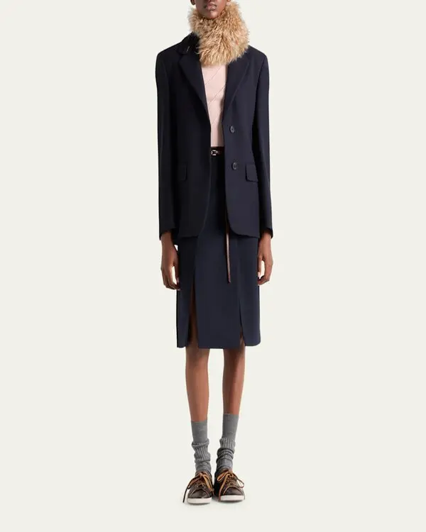 Prada Cashmere Argyle Pointelle Knit Sweater