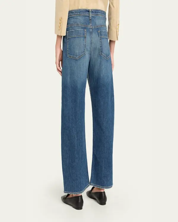 NILI LOTAN Tribeca Barrel-leg Jeans - Classic Wash