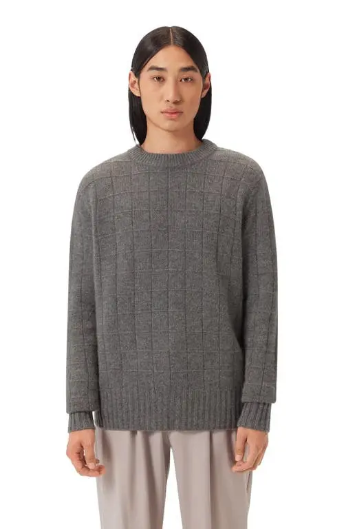 GOBI MONGOLIAN CASHMERE Square-patterned Cashmere Sweater - Dim Gray