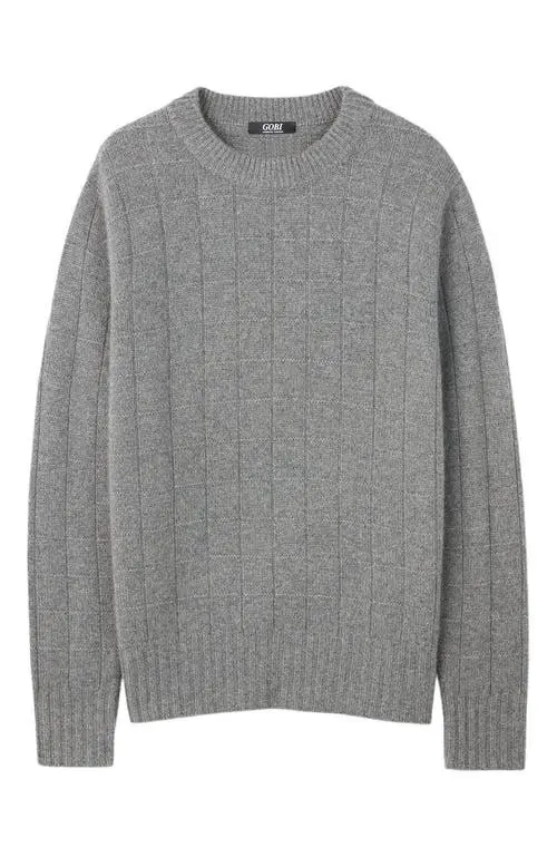 GOBI MONGOLIAN CASHMERE Square-patterned Cashmere Sweater - Dim Gray