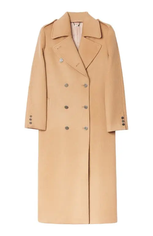 GOBI MONGOLIAN CASHMERE Double-breasted Cashmere Coat - Almond